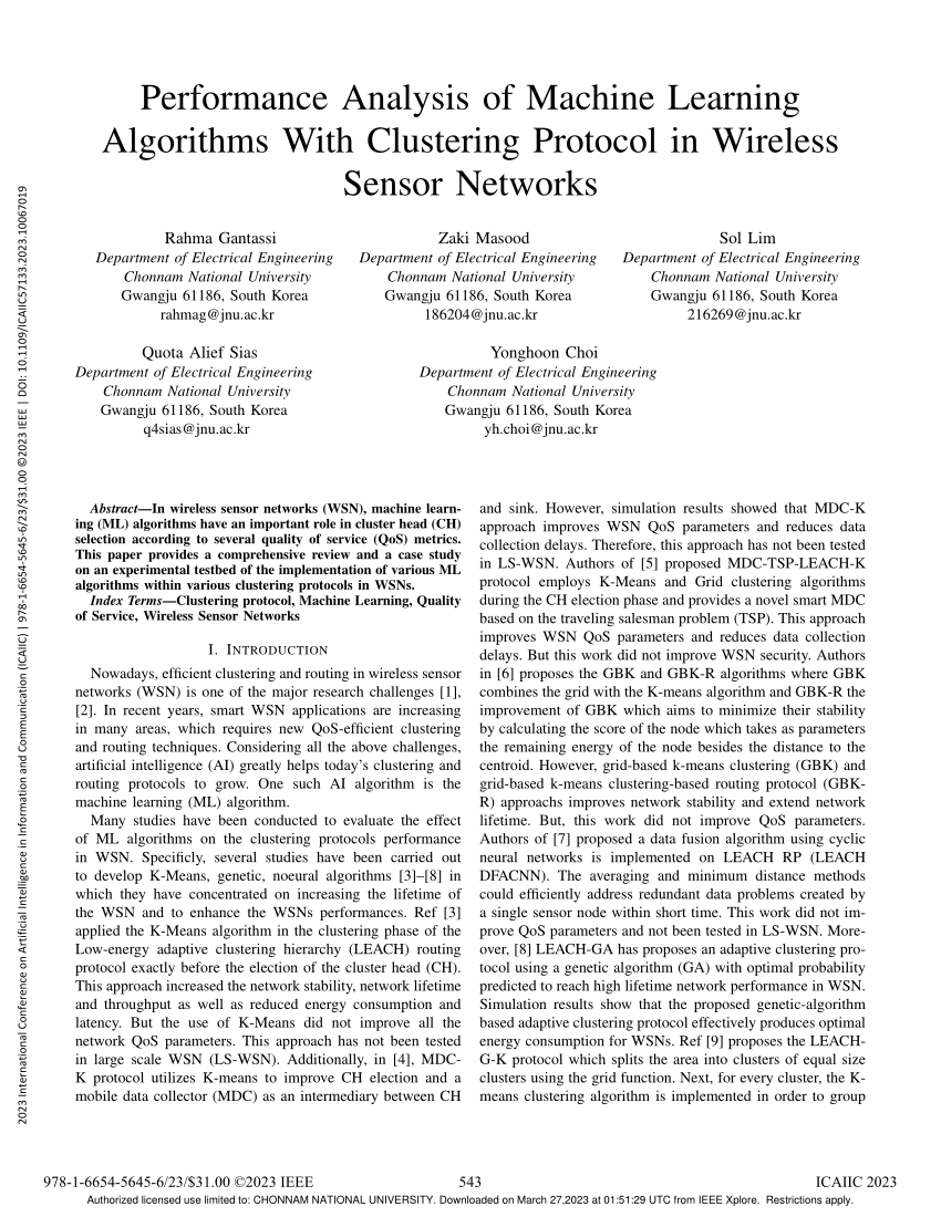 Implementing Machine Learning Algorithms For Real Time Data Analysis I