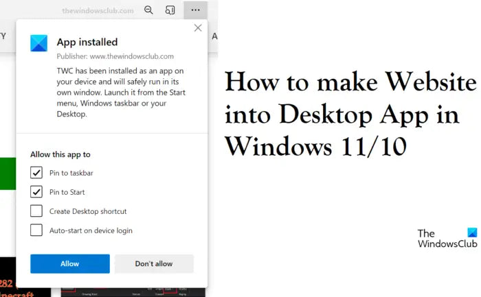 How To Make A Website An App On Windows – peerdh.com