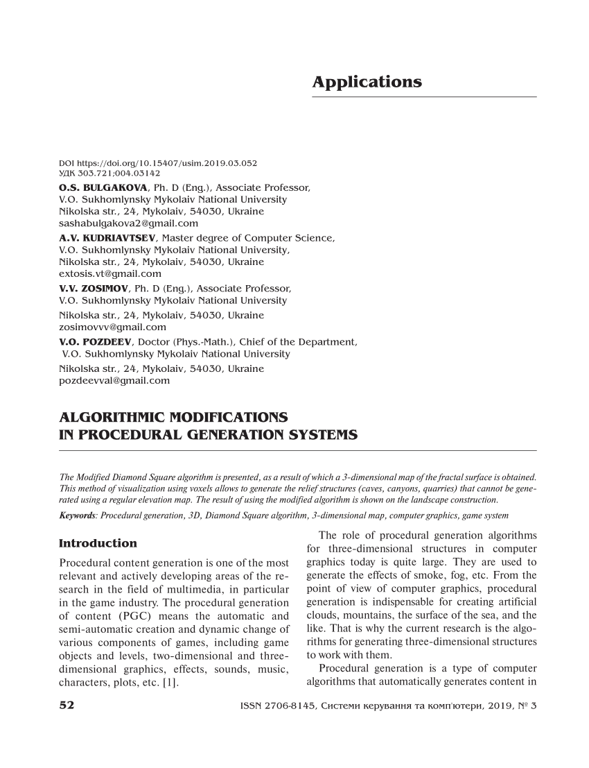 Algorithmic Techniques For Enhancing Procedural Generation In Real-tim – peerdh.com