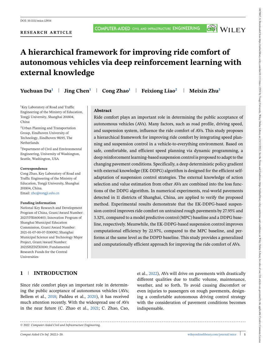 Reinforcement Learning In Autonomous Vehicle Comfort – peerdh.com