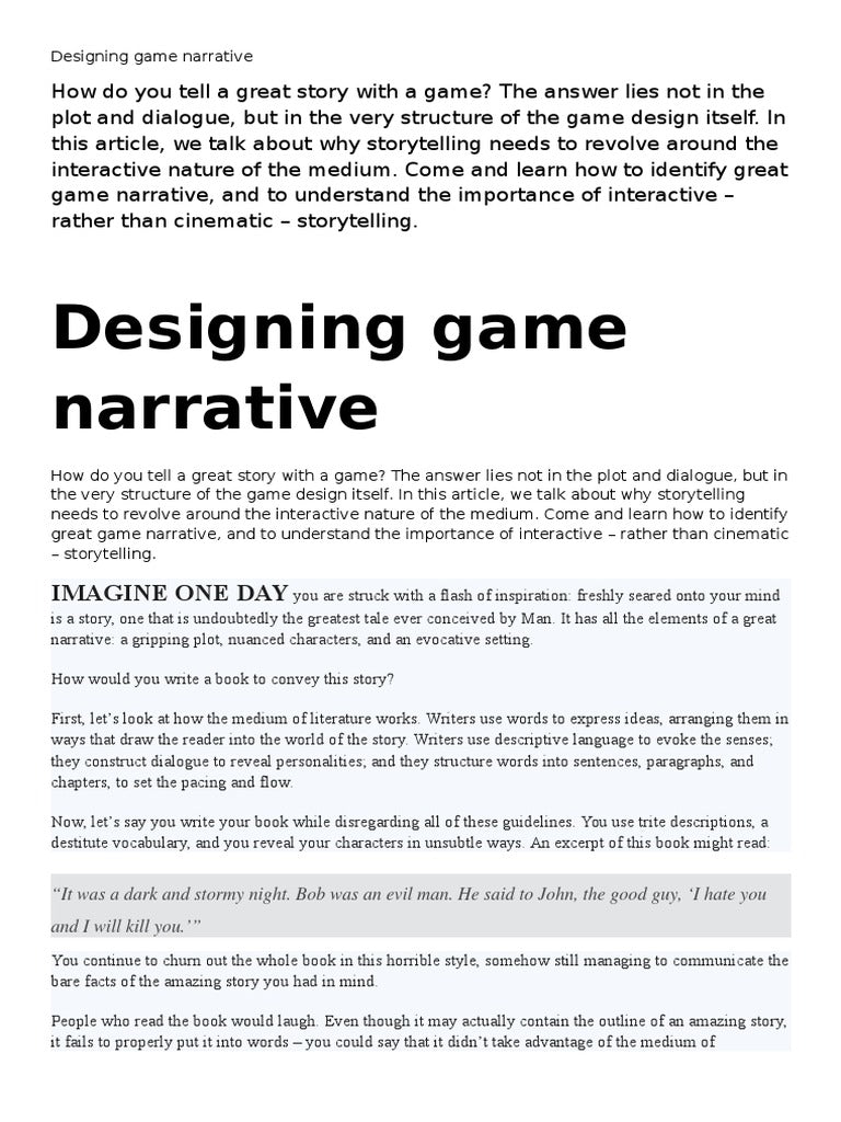 Procedural Narrative Structures In Game Design – peerdh.com