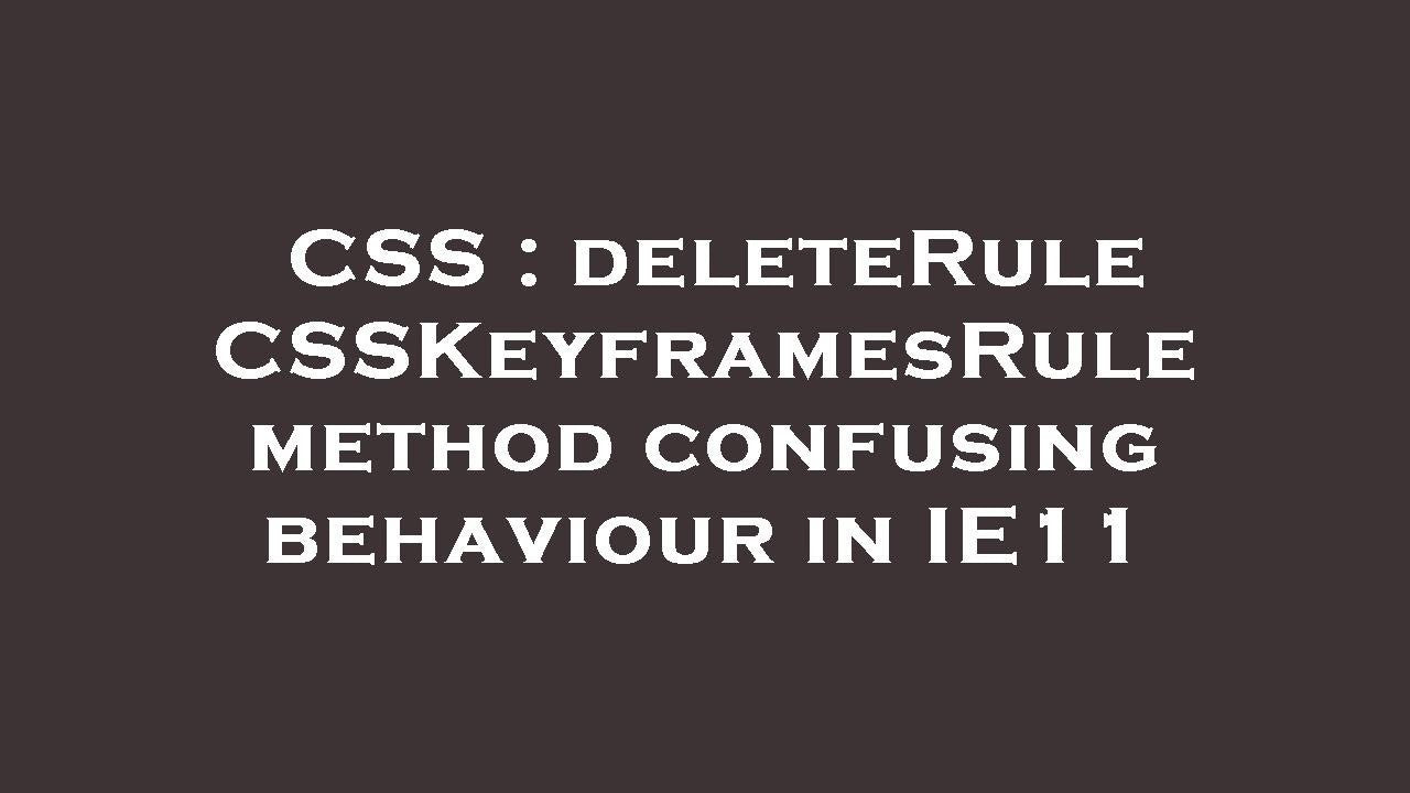 Understanding Csskeyframesrule: A Guide To Animation In Web Developmen – peerdh.com
