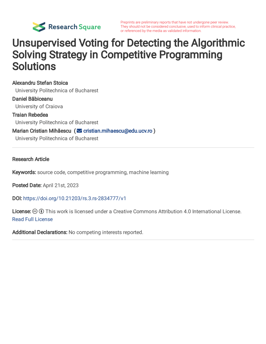 Unsupervised Learning In Competitive Programming – peerdh.com