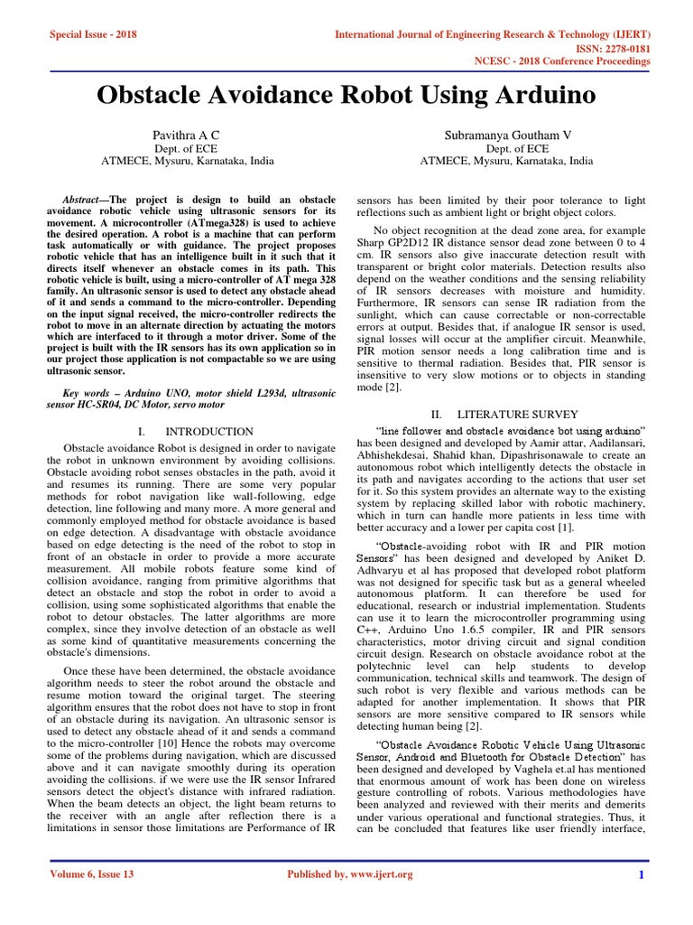 Realtime Sensor Data Processing For Obstacle Avoidance In Arduino Robo – peerdh.com