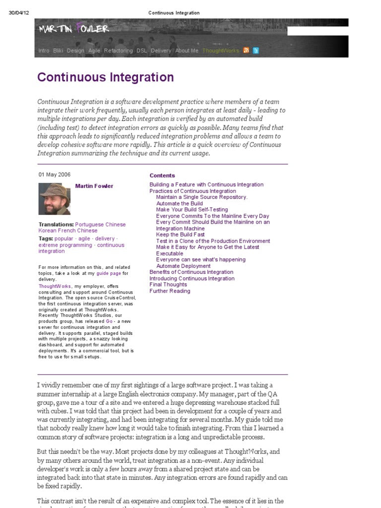 Integrating Continuous Integration With Version Control For Command Li – peerdh.com