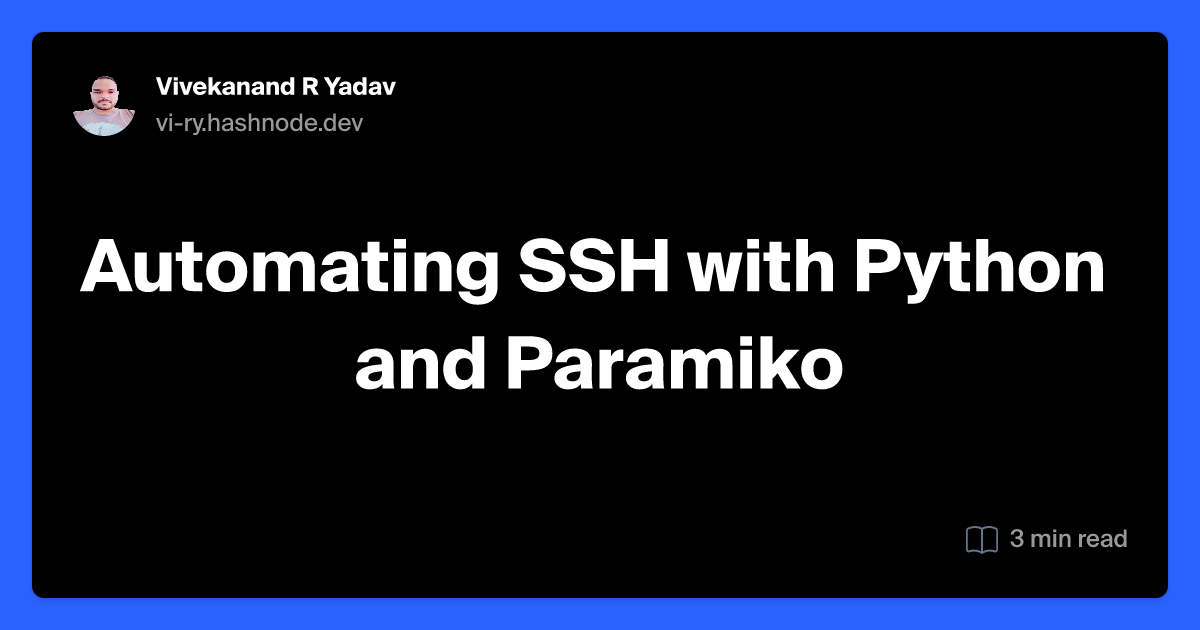 Automating Ssh Tasks With Paramiko In Python