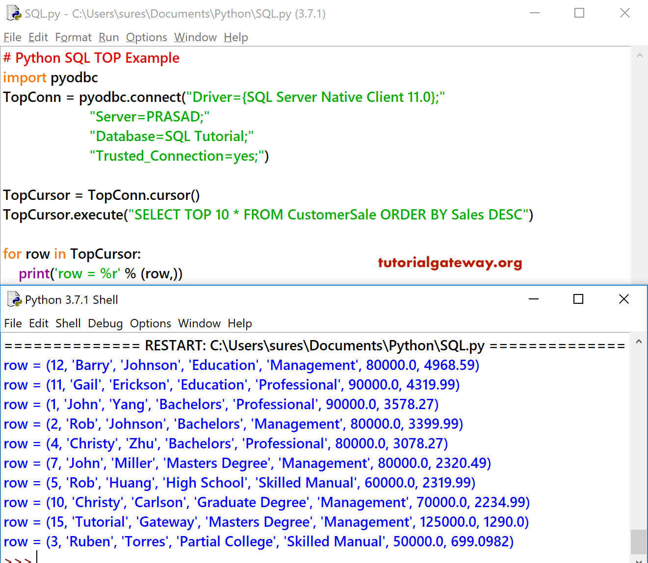 Using Python For Automated Sql Query Generation